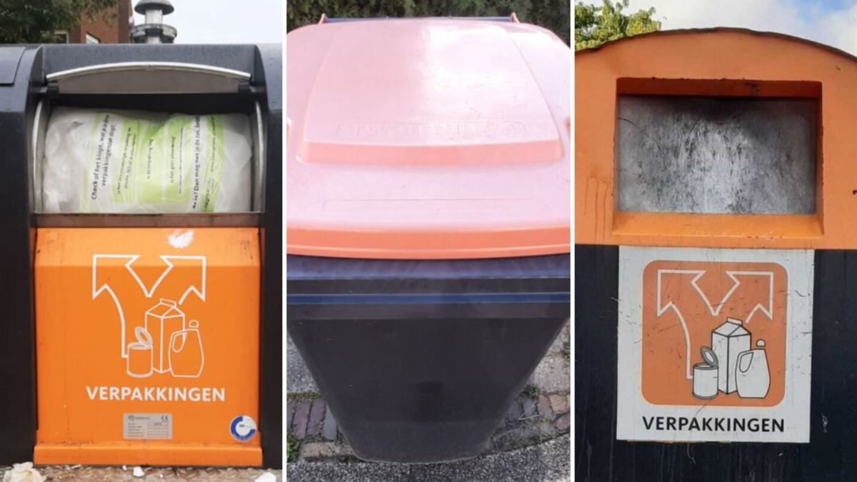 Openbare afvalbakken met een lik oranje verf: zo vervuild zijn de ...